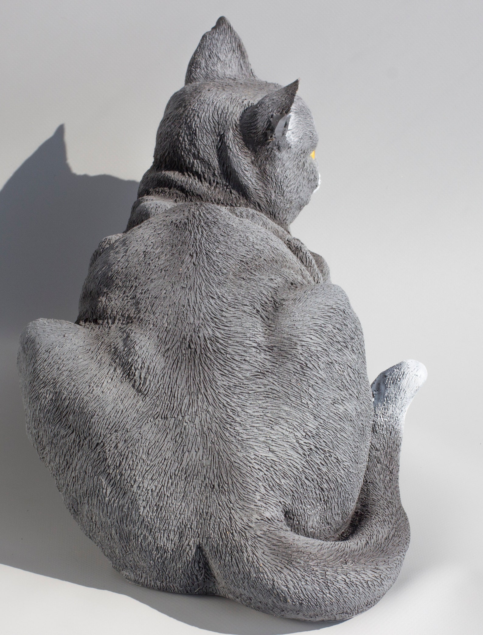 Gray Cat Statue unique Pet Memorial Sculpture shorthair - Etsy