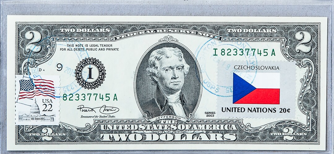 Two Dollar Stamp *US 2 Dollar Bill *paper Money Gem Unc *currency Notes ...