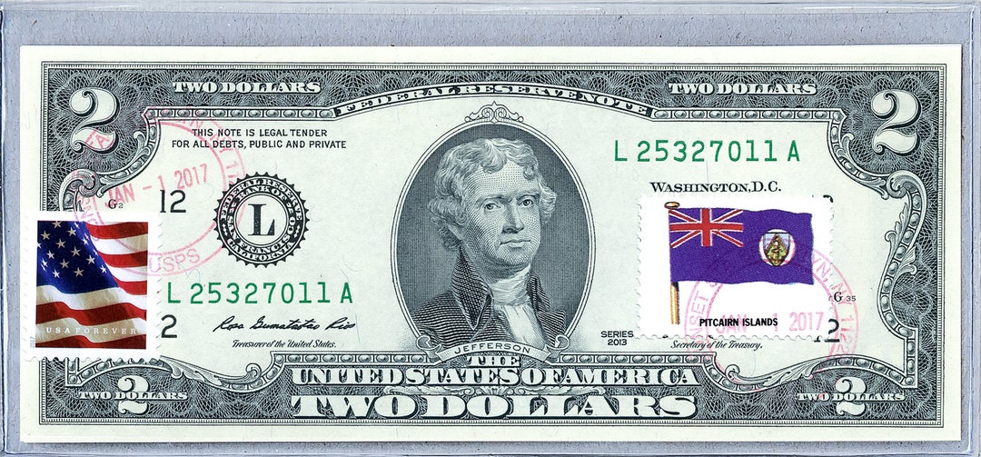 Paper Money US 2 Dollar Bill federal Reserve Note two Dollar Stamp ...