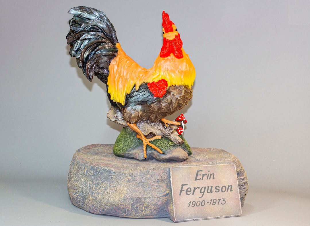 Farmer Urn for Ashes Rooster *human Remains Cremation Memorial Statue ...