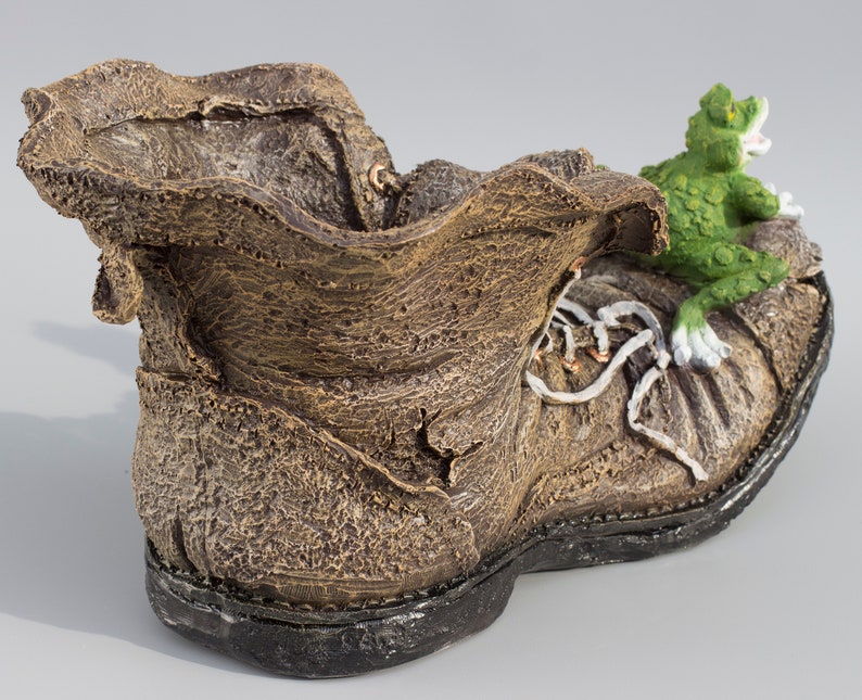 Statue Flower Pot *boot Planter *garden Sculpture Frog *decorative ...