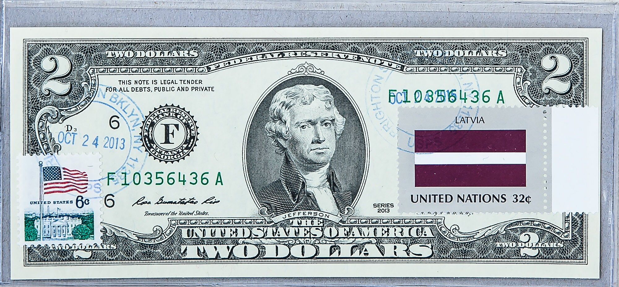 Two Dollar Stamps US 2 Dollar Bill paper Money Gem Unc - Etsy