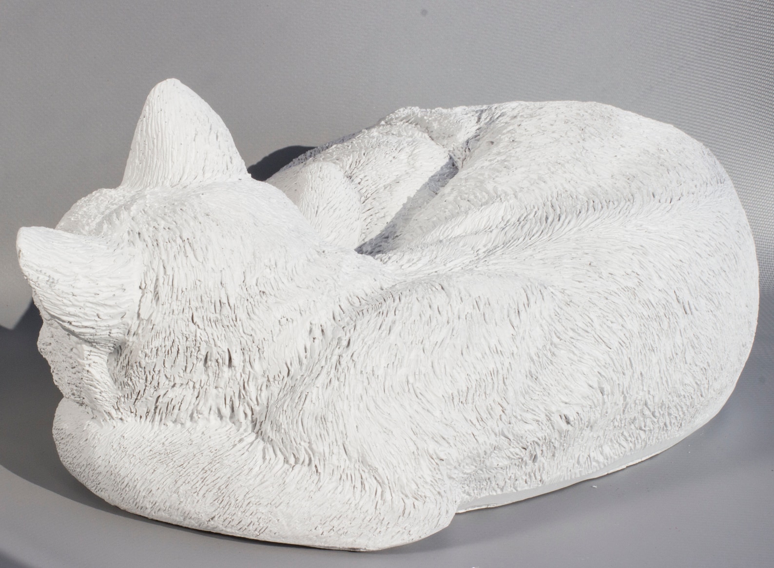 White Cat Statue memorial Pet Figurine sleeping Cat - Etsy