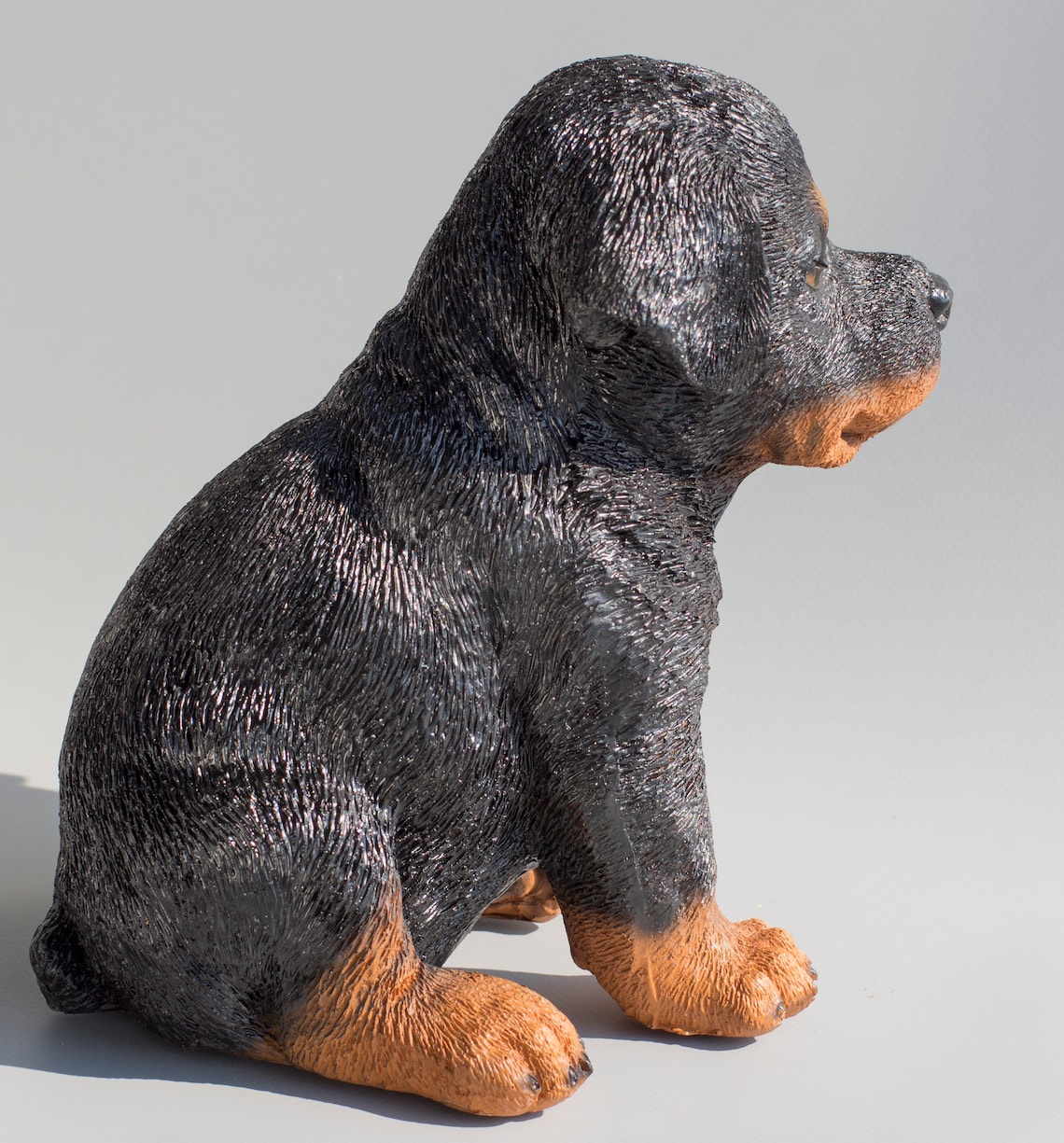 Rottweiler Sculpture *memorial Dog Statue *sitting Puppy Realistic Home ...