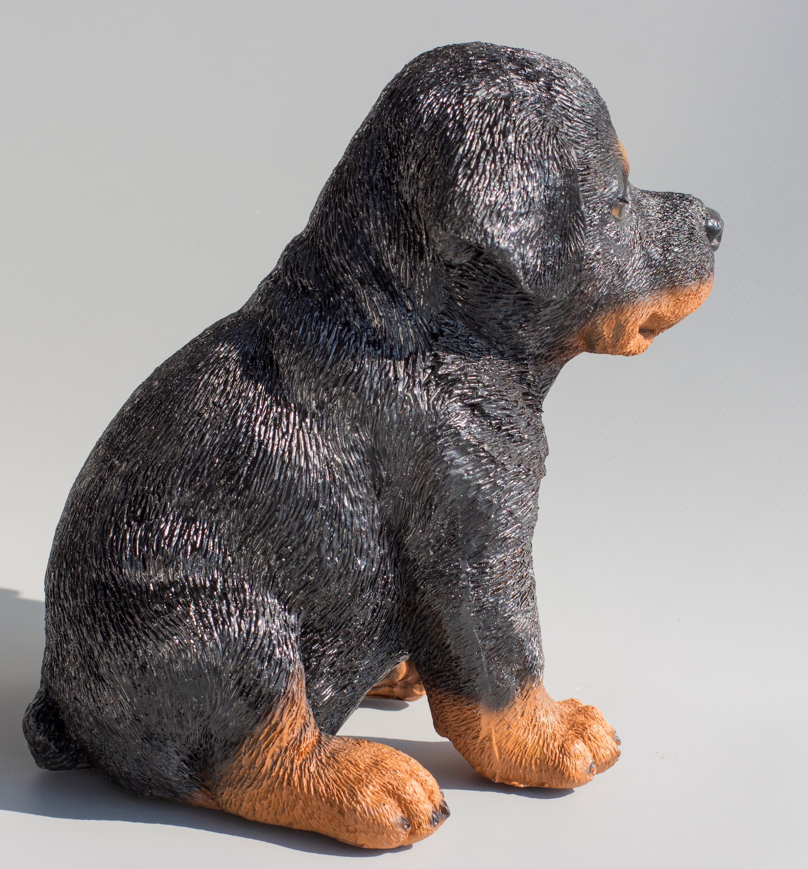 Rottweiler Sculpture *memorial Dog Statue *sitting Puppy Realistic Home ...