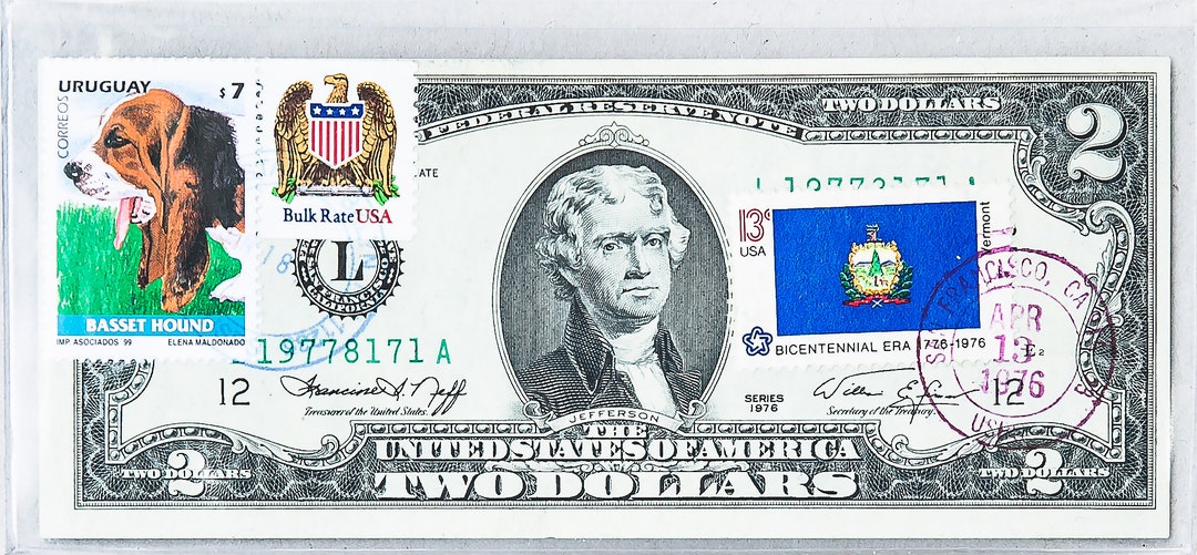1976 Two Dollar Bill paper Money US federal Reserve - Etsy