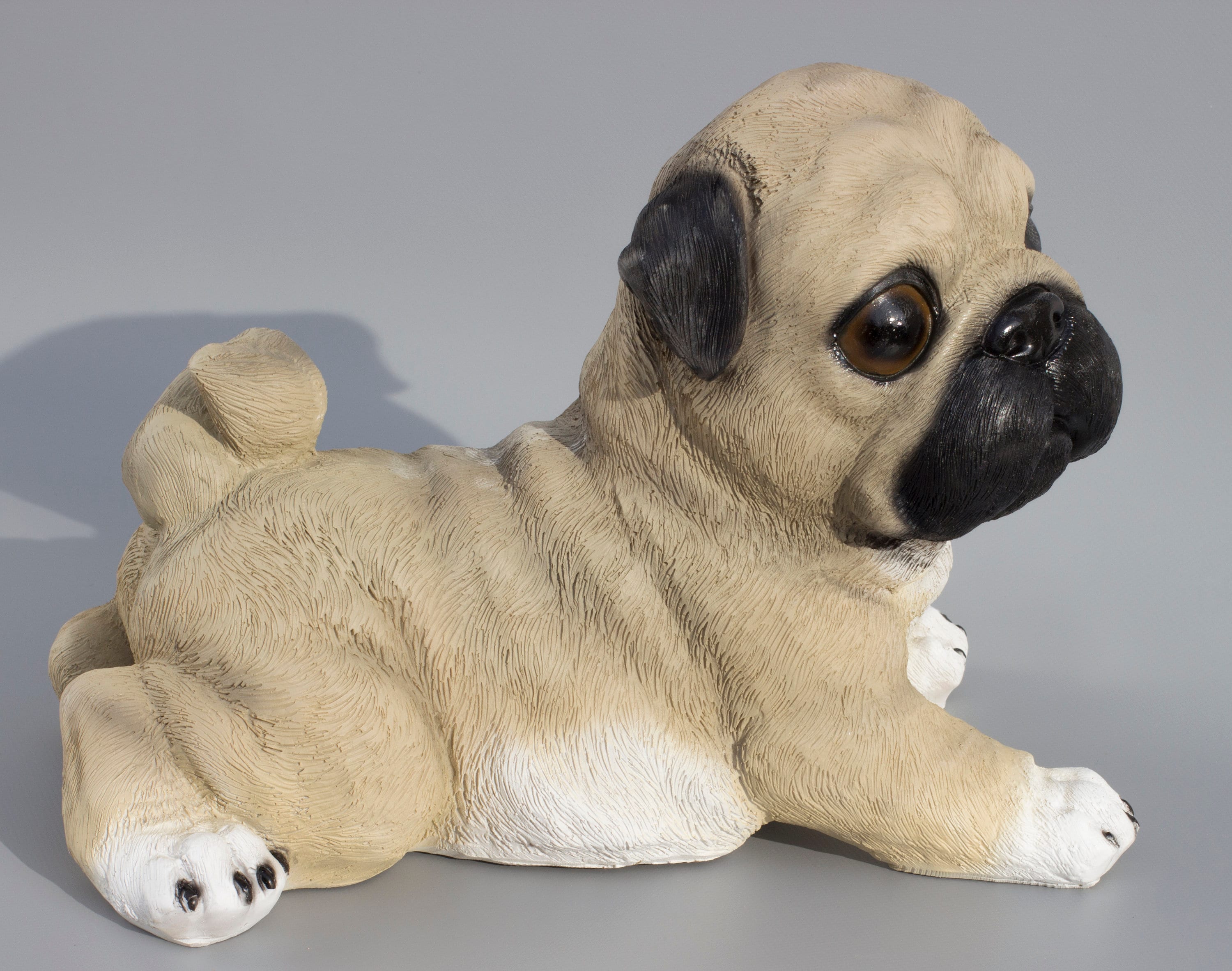 Pug Dog Sculpture garden Statue Pet laying Puppy Figurine - Etsy