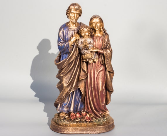 Holy Family Statue joseph Mary Baby Jesus Figurine nativity | Etsy