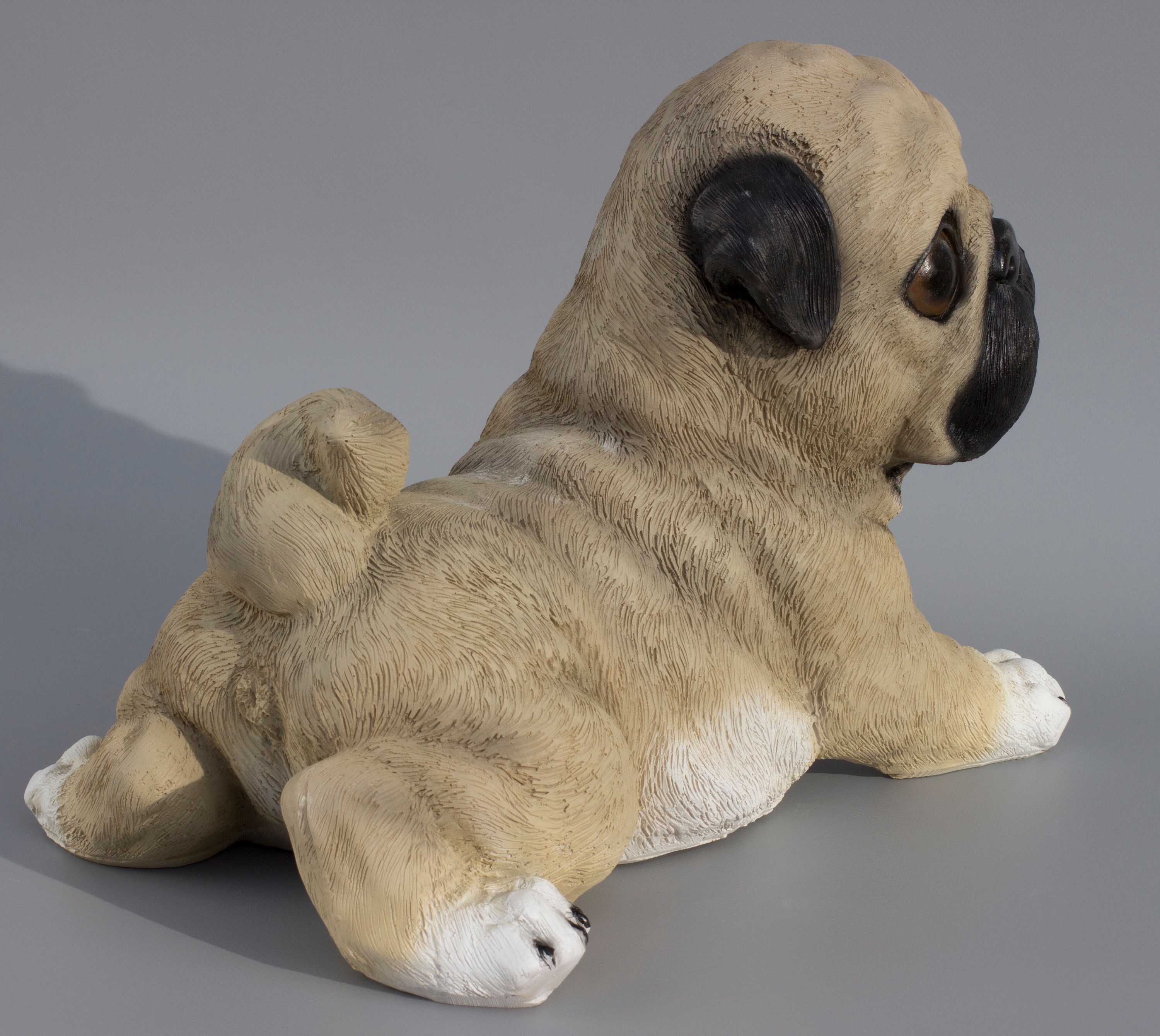 Pug Dog Sculpture garden Statue Pet laying Puppy Figurine - Etsy