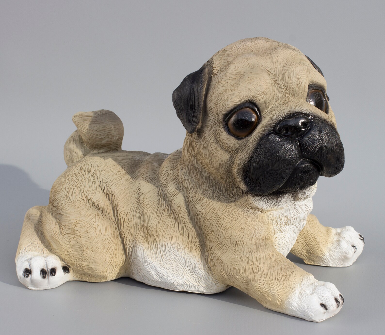 Pug Dog Sculpture garden Statue Pet laying Puppy Figurine | Etsy