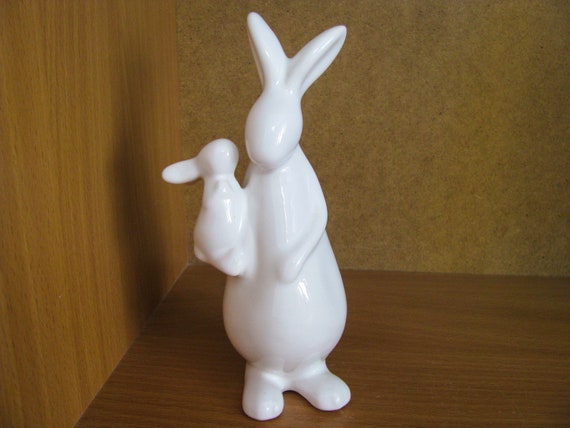 Hare Sculpture White Bunny Rabbit Statue Animal Figure | Etsy