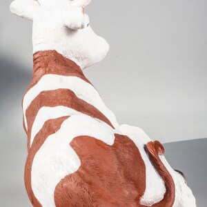 Cow Sculpture farm Animal Statue farmhouse Memorial Figurine cattle ...