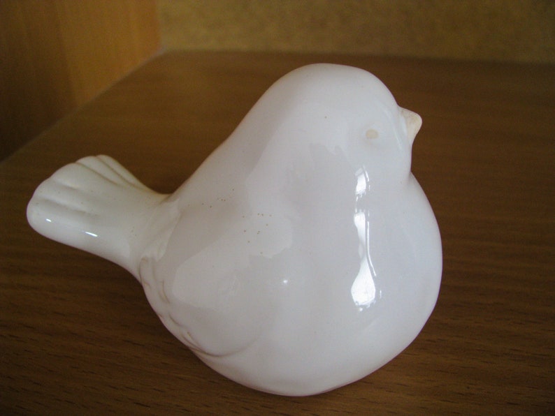Sparrow Figurine white Bird Statue sculpture Ceramic Glazed - Etsy