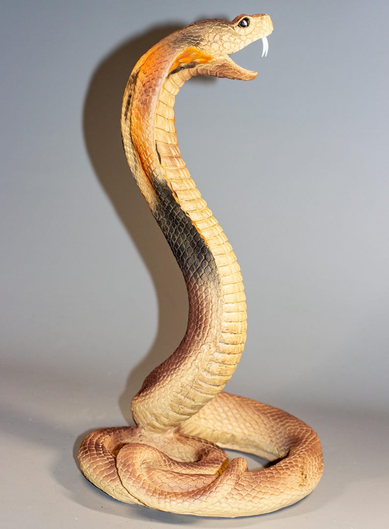 Cobra Snake Sculpture *serpent Statue Large *zodiac New Year Gift *feng ...
