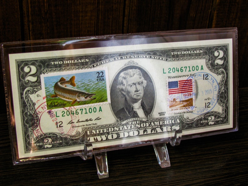 Two Dollar Stamps US 2 Dollar Bill Unc paper Money Currency | Etsy