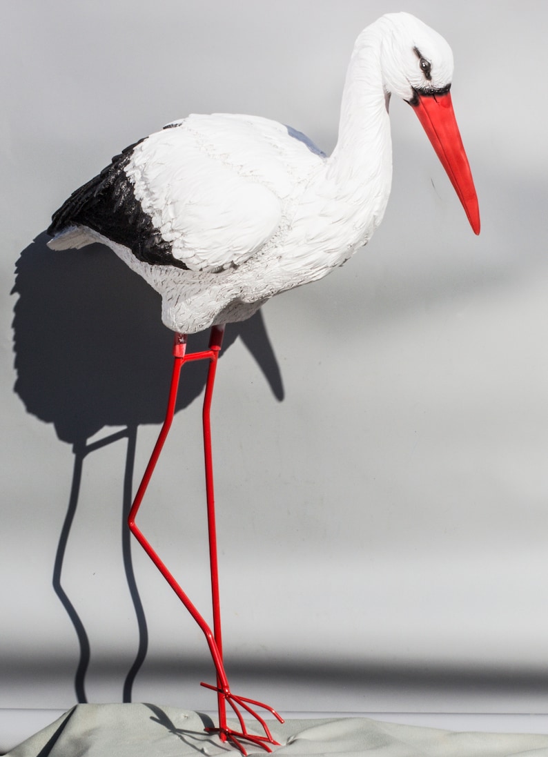 Stork Statue Large wildlife Sculpture coastal Decor Bird - Etsy