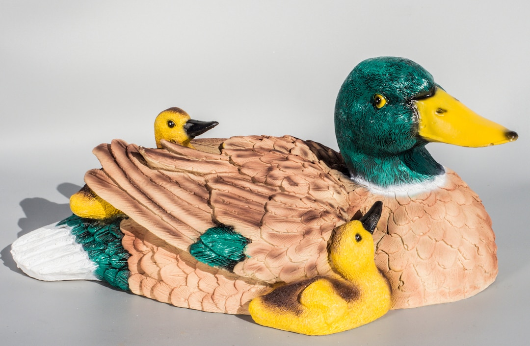 Mallard Duck Figurine *wildlife Sculpture *garden Statue Bird *duckling ...
