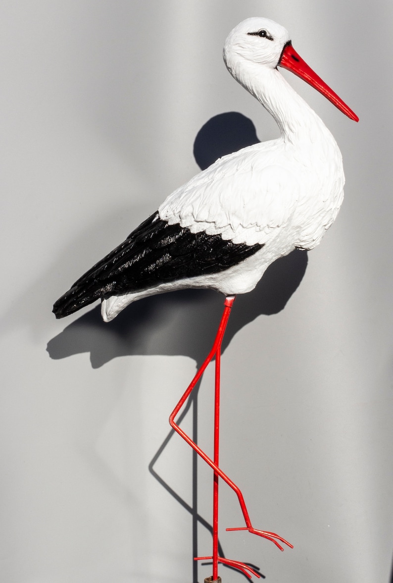 Stork Statue Large wildlife Sculpture Outdoorgarden Decor - Etsy