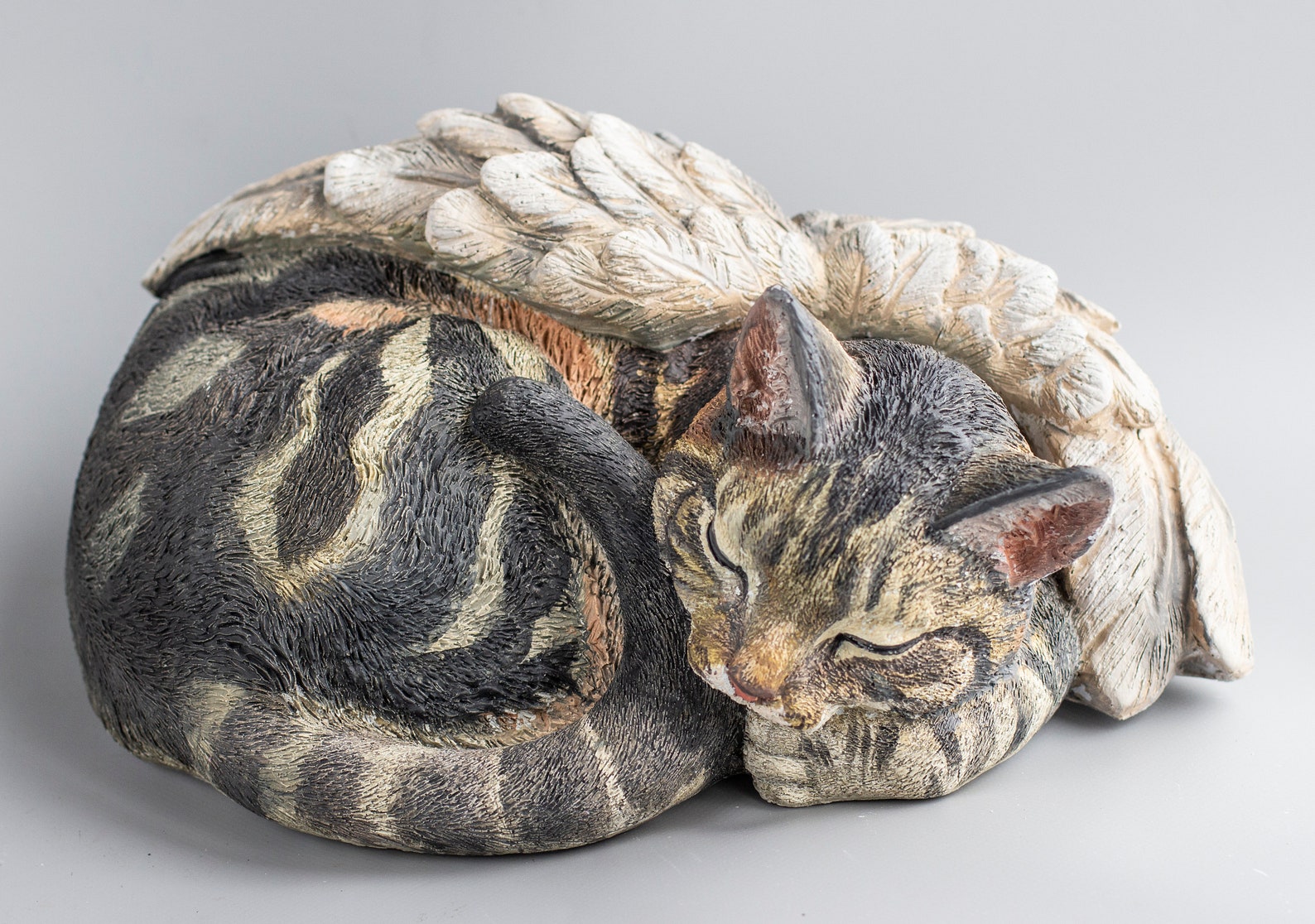 Angel Cat Statue pet Memorial Wings Custom Paint sleeping | Etsy