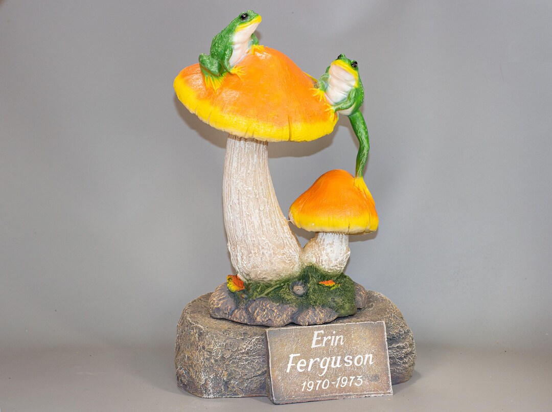 Mushroom Frog Urn Baby Ashes *cremation Statue Child Remains Holder ...