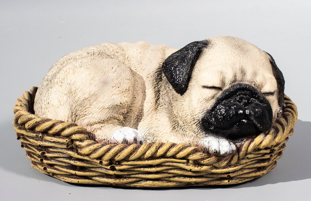 Pug Figurine Memorial *sleeping Dog Statue *funeral Keepsake Sculpture ...
