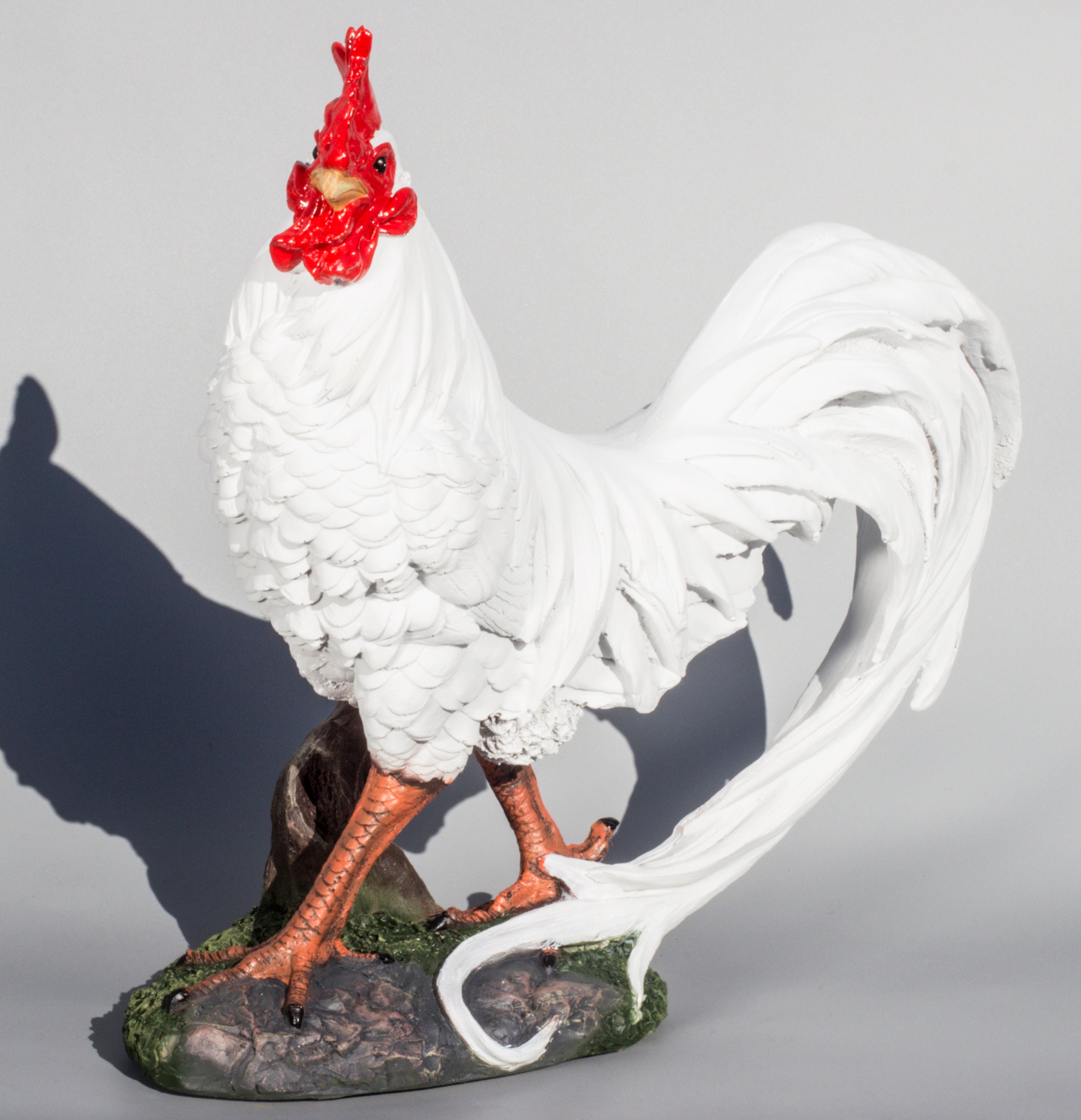 Rooster Garden Decor *white Chicken Statue *farm Animal Sculpture ...