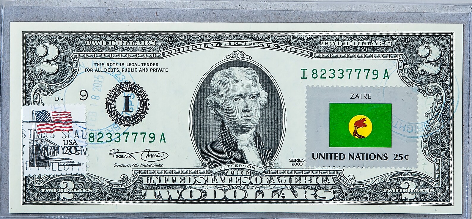 Two Dollar Bill *US 2 Dollar Stamps *paper Money Currency *federal ...