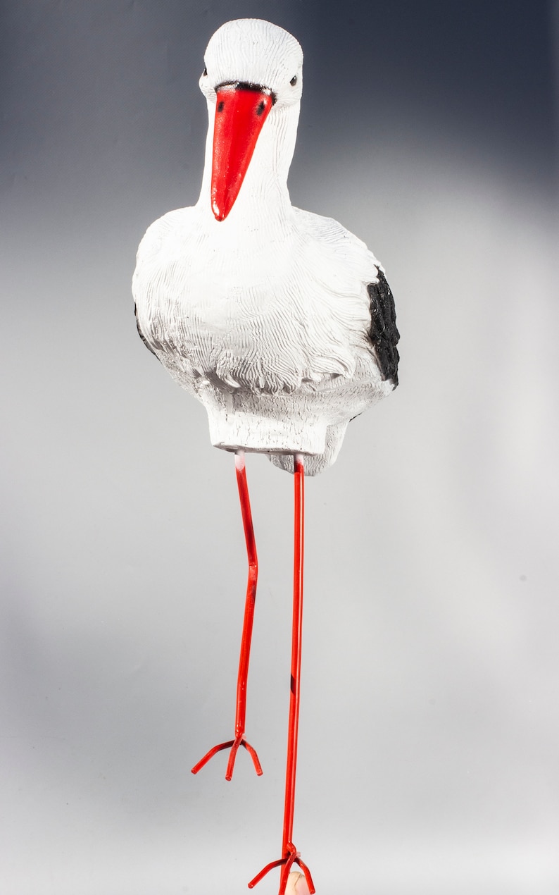Stork Sculpture wildlife Statue garden Decor Bird lawn - Etsy