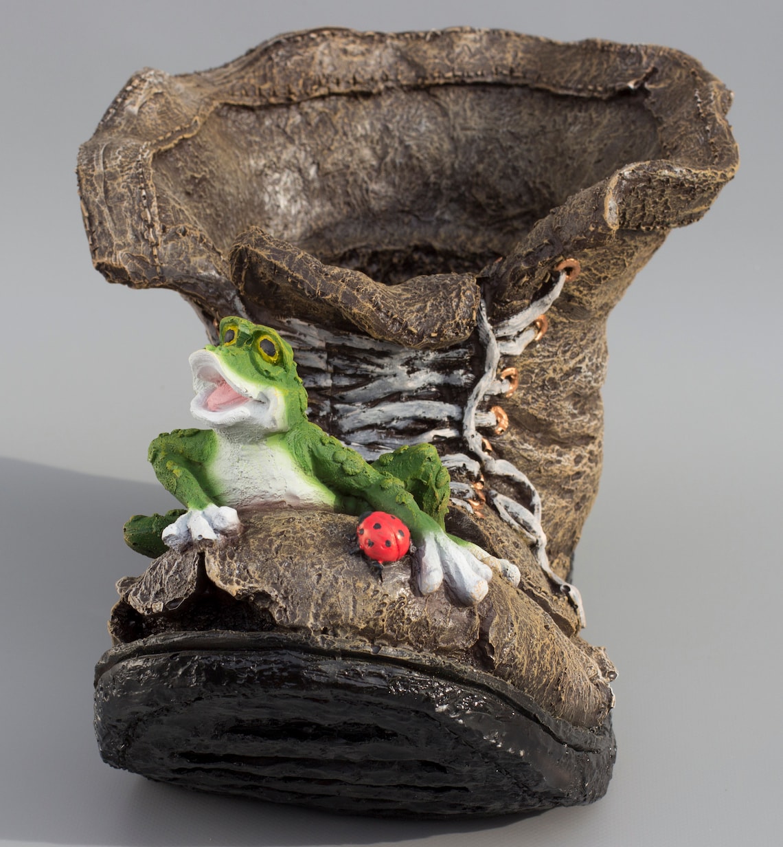 Statue Flower Pot *boot Planter *garden Sculpture Frog *decorative ...