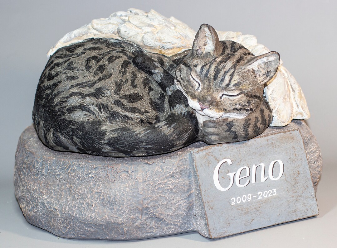 Unique Cat Angel Wings Memorial Urn *cremation Statue Pet Ashes Custom ...