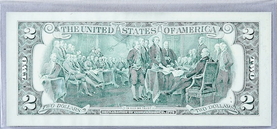 2 Dollar Bill Back ONE BILL Of 2017 A TWO DOLLAR $2 Note CRISP UNC FRB