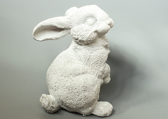 Bunny Statue Unpainted rabbit Memorial Ready to Paint garden | Etsy