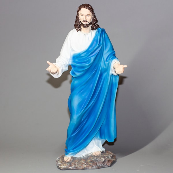 Blue Jesus Statue - Etsy