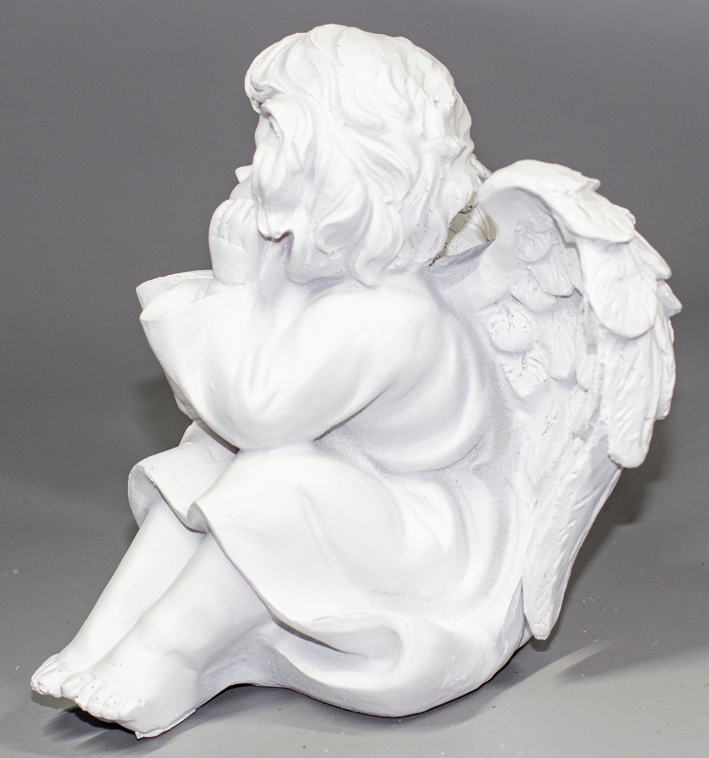 Sitting Angel Garden Statue *memorial Sculpture Cherub *romantic Gifts ...