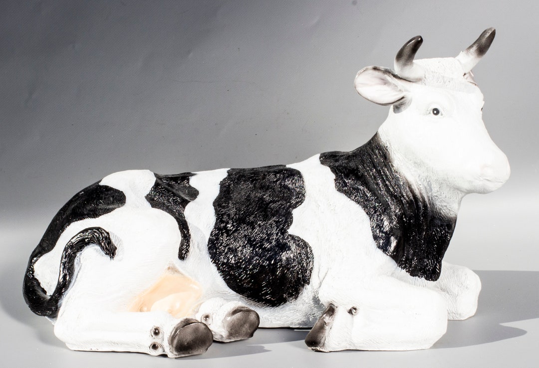 Cow Sculpture Memorial *farm Animal Statue *farmhouse Figurine Large ...