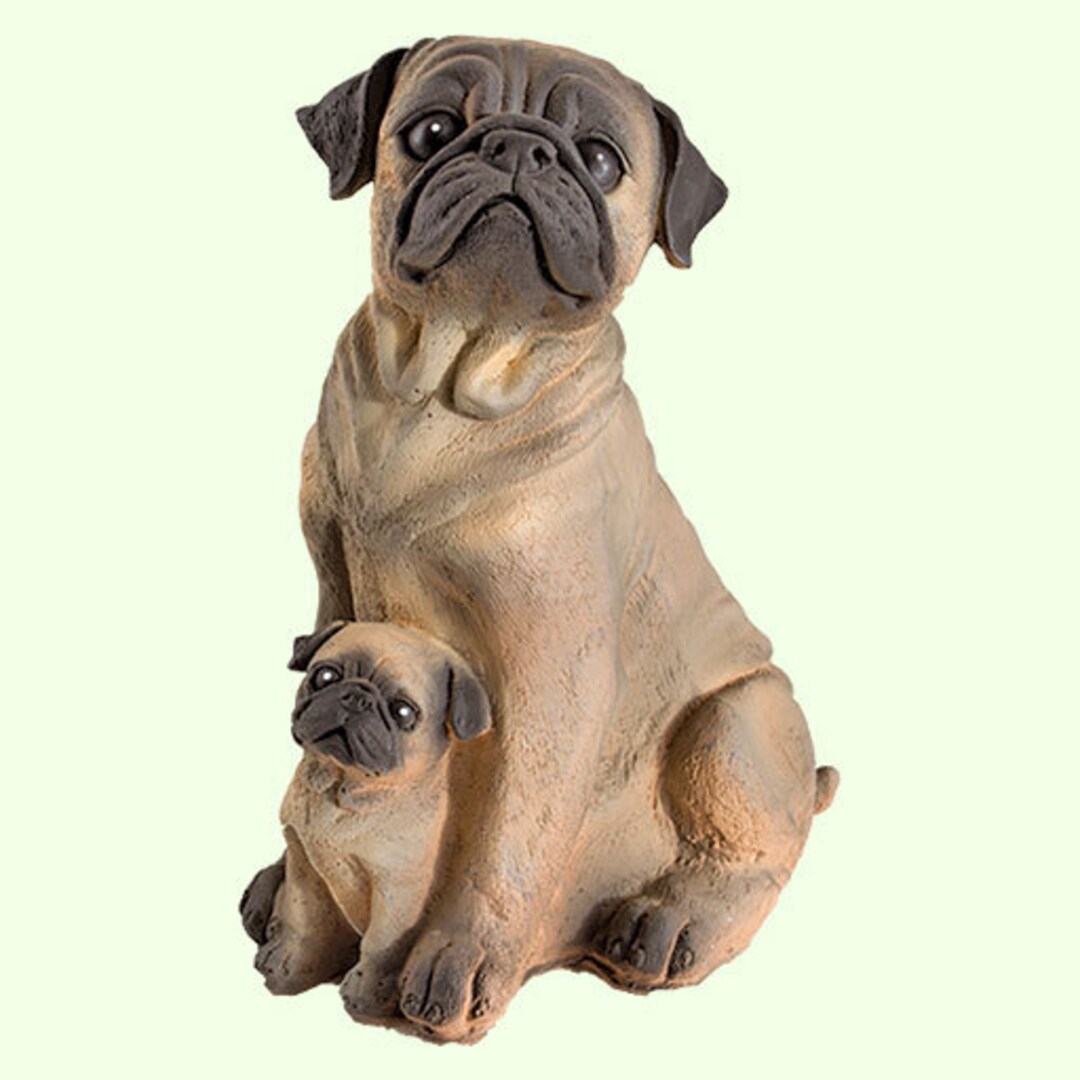 Pug Dog Figurine garden Statue Large keepsake Memorial - Etsy