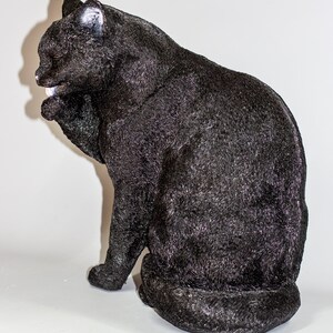 Unique Black Cat Urn sitting Pet Memorial Sculpture crermation Statue ...