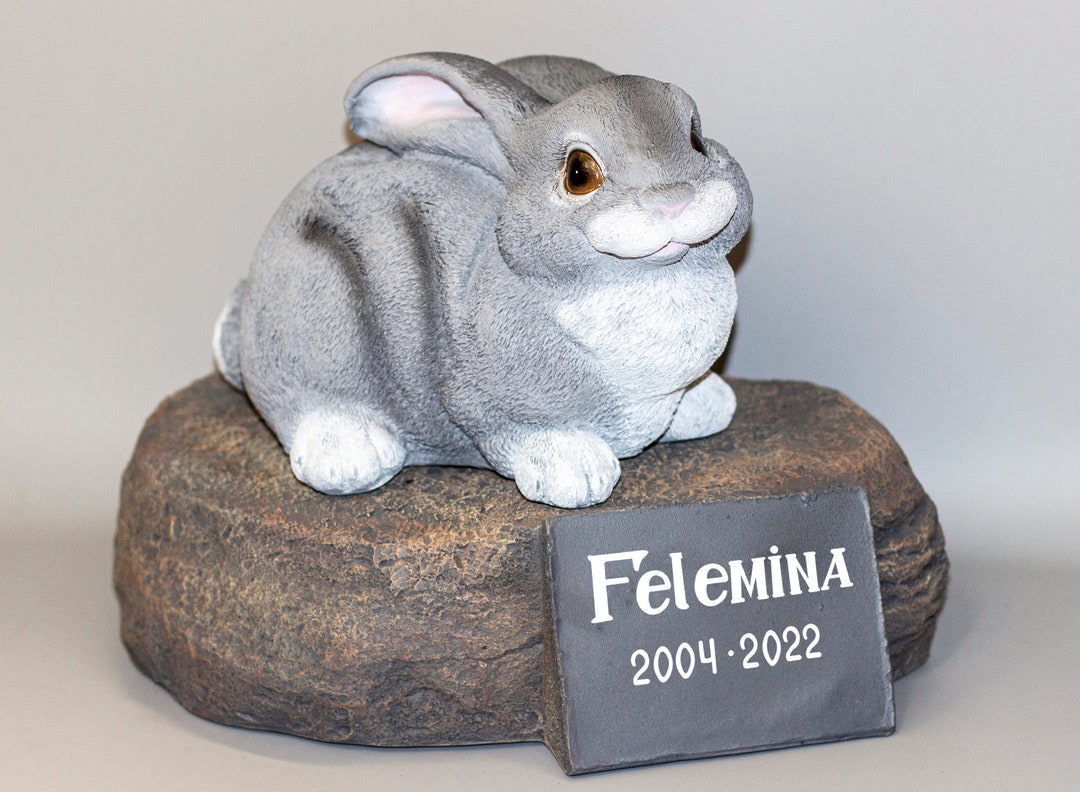 Bunny Urn *cremation Statue Pet Ashes *rabbit Memorial Headstone ...