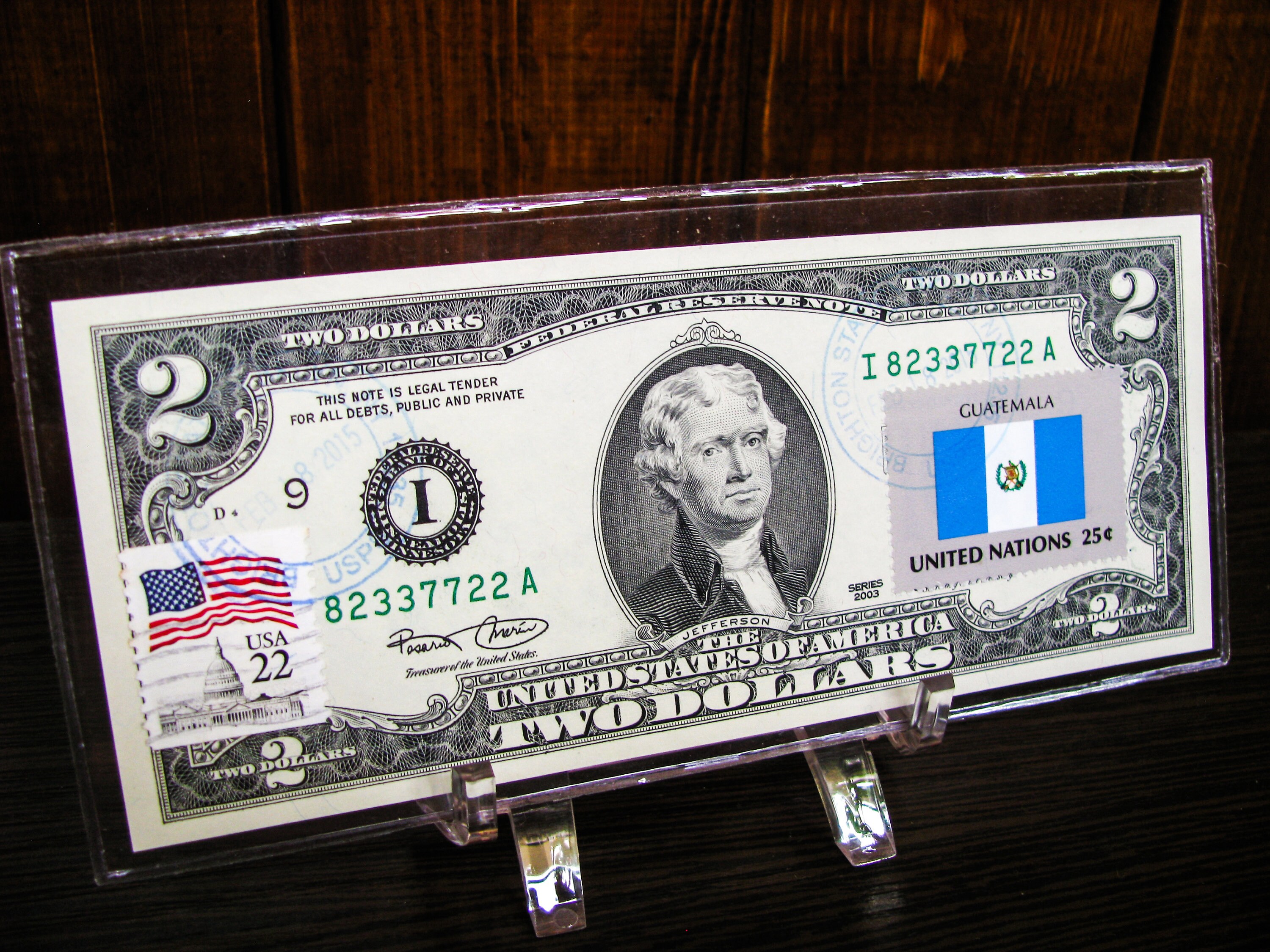 Two Dollar Stamps US 2 Dollar Bill Paper Money Currency Gem | Etsy