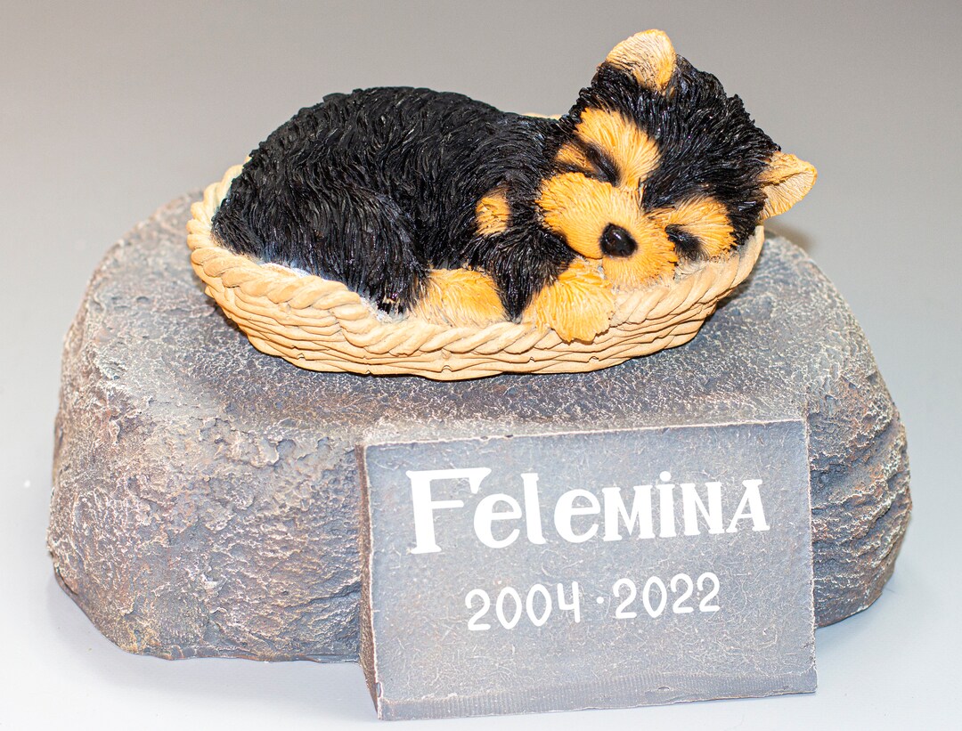 Yorkie Urn *yorkshire Terrier Memorial Stone *cremation Figure Dog ...