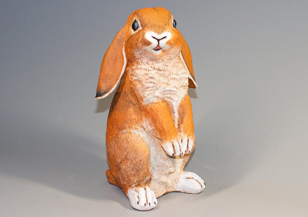Lop Eared Bunny Custom Paint rabbit Memorial outdoor Garden Statue Pet ...
