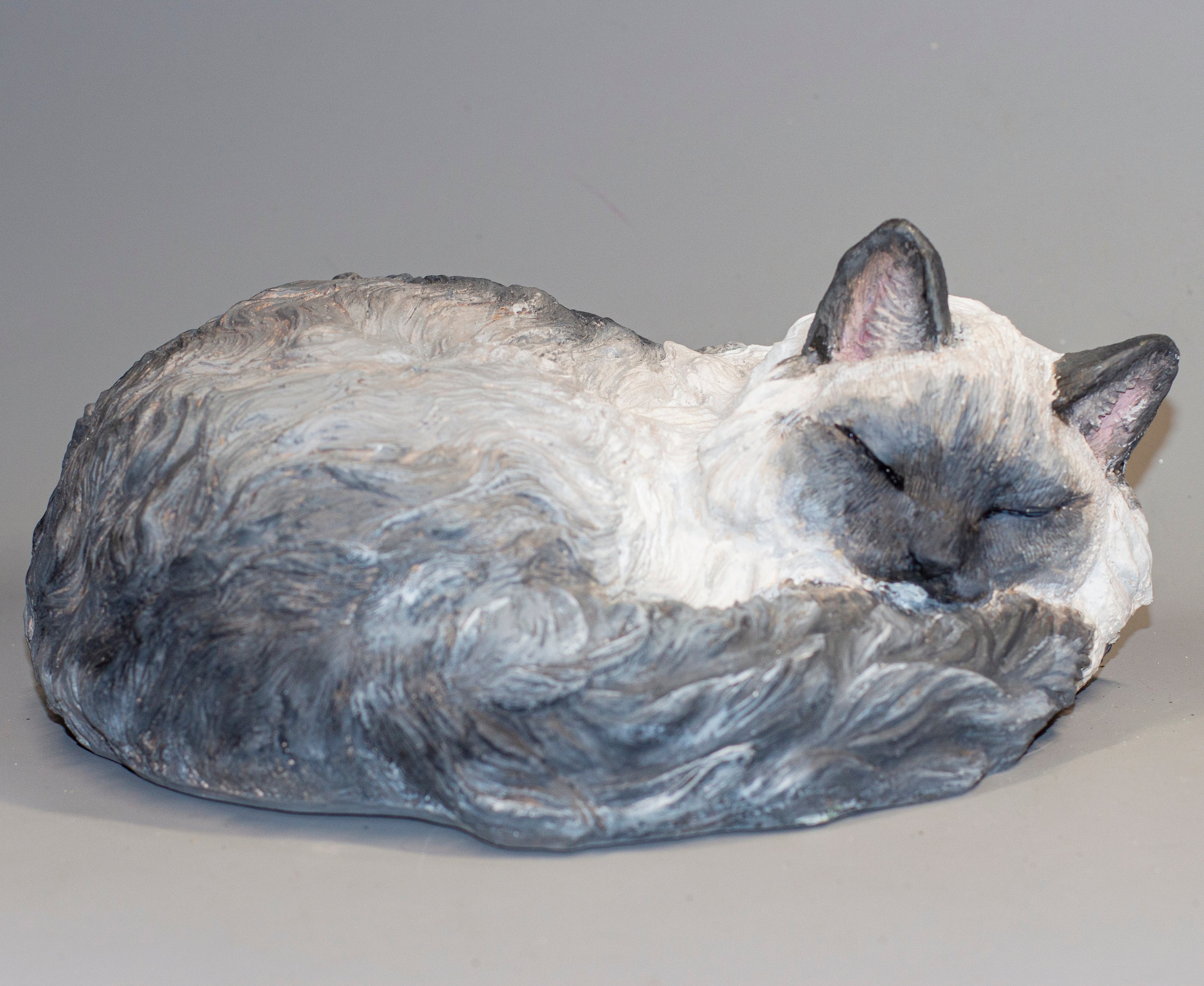 Longhaired Sleeping Cat Urn *unique Pet Memorial Custom Paint ...