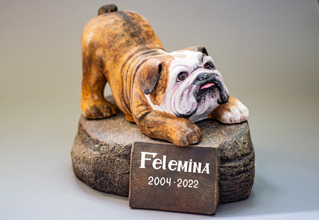 English Bulldog Unique Urn *cremation Statue Pet Ashes *dog Memorial ...