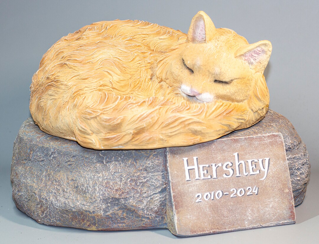 Unique Fluffy Cat Urn *cremation Statue Longhaired Pet Ashes Holder ...