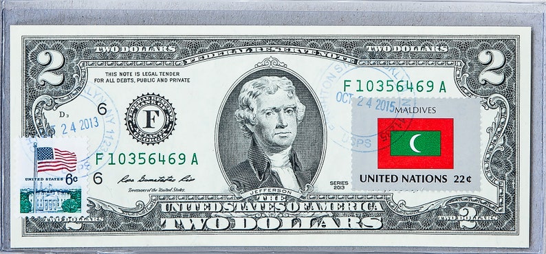 2 Dollar Bill two Dollar Note federal Reserve Bank paper - Etsy