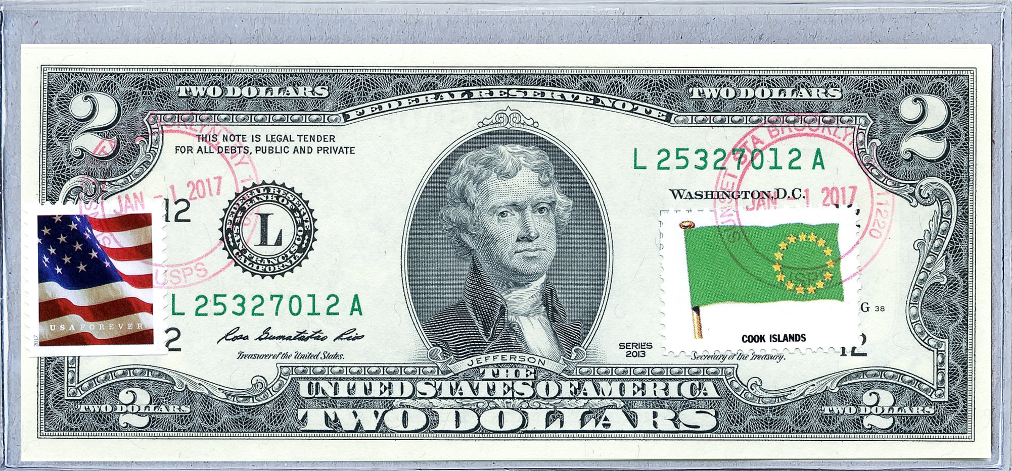 Paper Money US 2 Dollar Bill federal Reserve Note two - Etsy