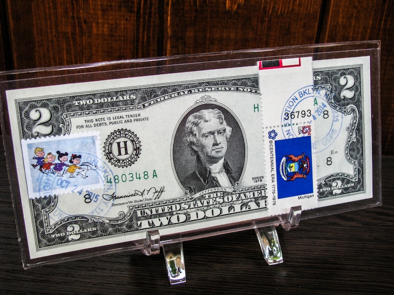 1976 Two Dollar Note *2 Dollar Bill Stamp *federal Reserve *paper Money ...