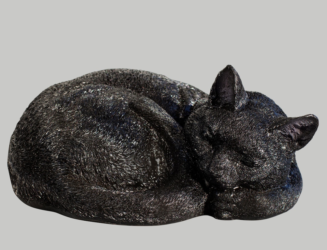 Black Cat Burial Urn *cremation Statue Pet Ashes Holder *home Memorial ...