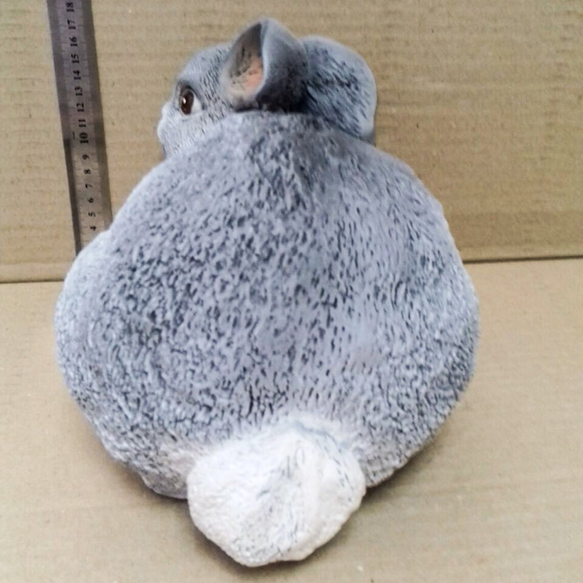 Rabbit Garden Statue Bunny Sculpture Outdoor Figurine Gray | Etsy