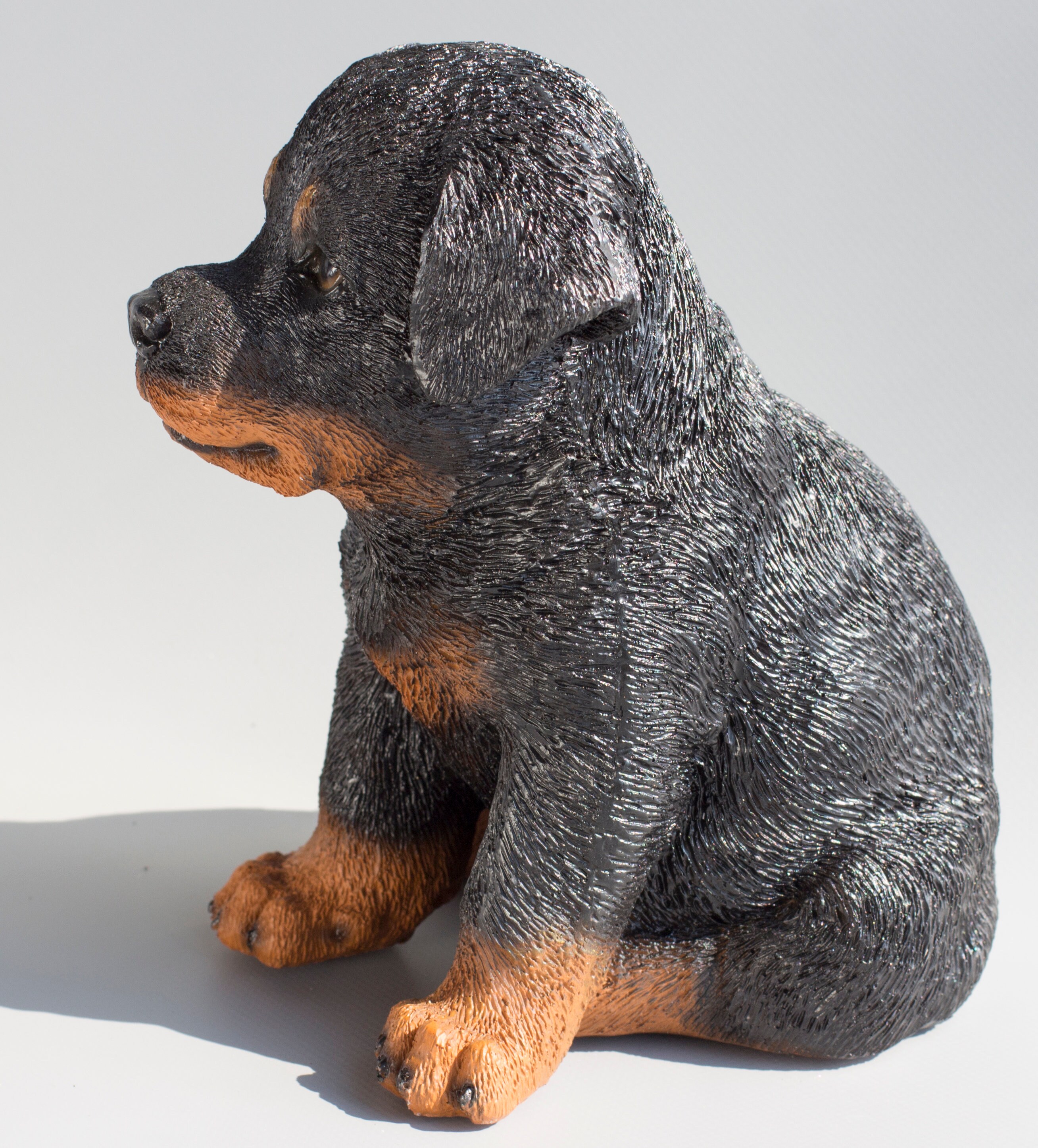 Rottweiler Sculpture *memorial Dog Statue *sitting Puppy Realistic Home ...
